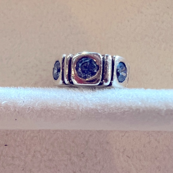 Pandora | Jewelry | Pandora Sterling Silver Blue Trinity Spacer | Poshmark